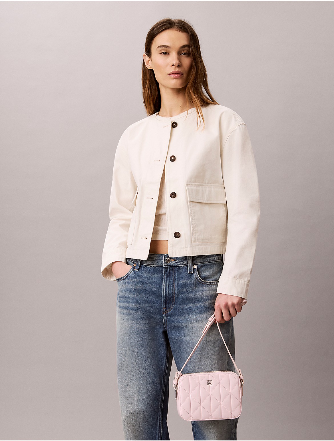 CALVIN KLEIN Quilted Emblem Logo Camera Bag